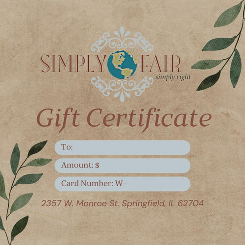 Simply Fair Gift Certificate | simplyfairtrade