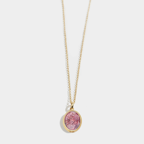 Ciondolo Madonna di Pompei con Castone e catenina - oro 18 carati ...
