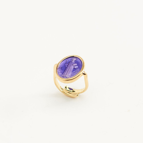 Customizable Classic Saints Medal Ring - 18k Gold | Elena Braccini