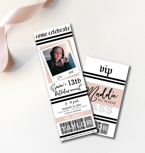 VIP Concert Ticket TSwift Inspired Invitation | designedbyerin