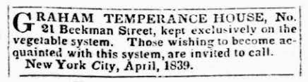 Animal flesh was barred from the New York Grahamite home, however, eggs ...