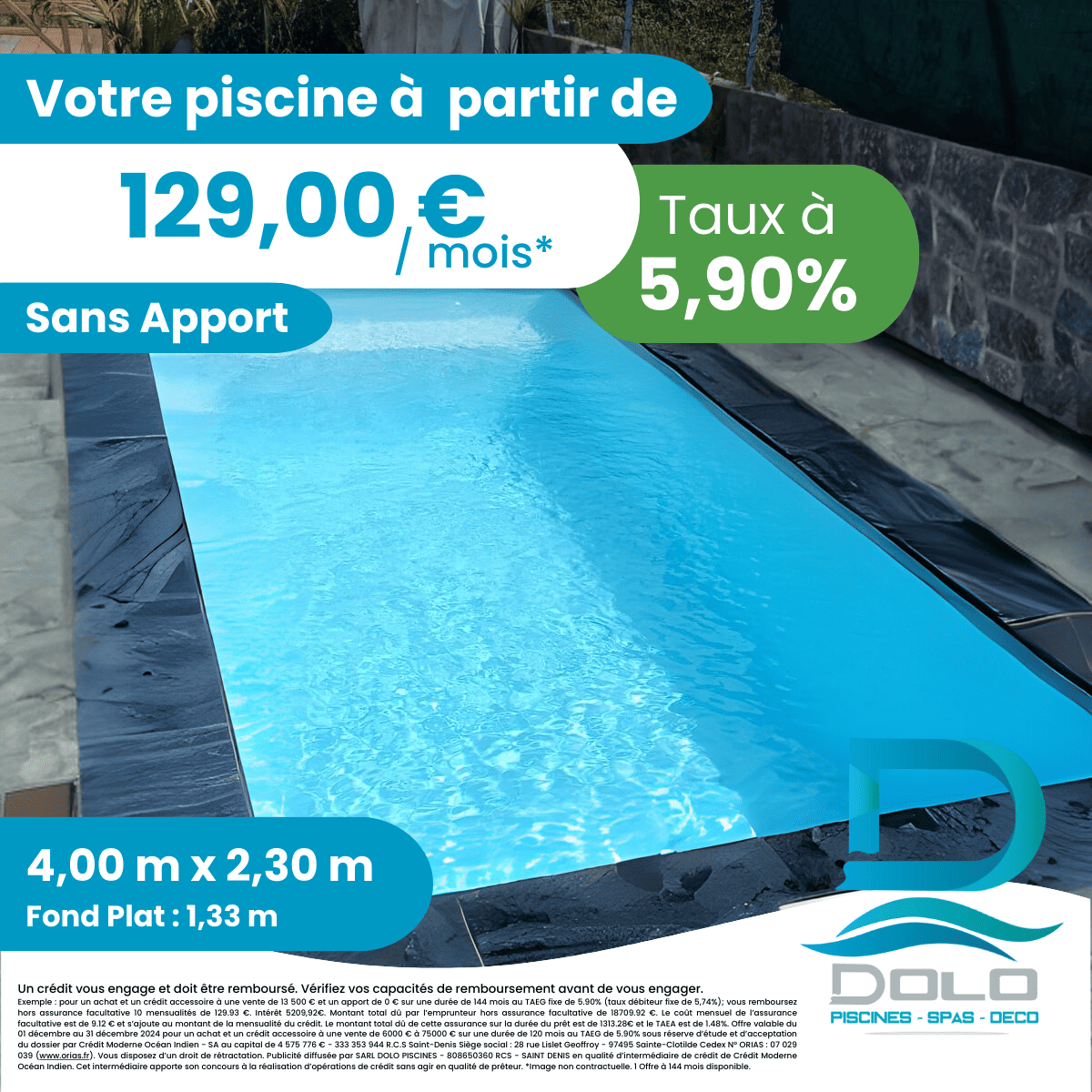 Offres piscines à taux compensé | Dolo piscines