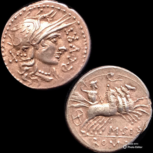 Roman Republic AR Denarius, Q. Curtius, M Silanus, 116-115 B.C. Coin ...