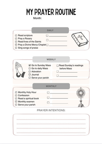 My Prayer Routine Worksheet | Jump In Catholic!