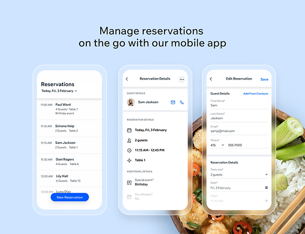 Wix Table Reservations | Wix App Market | Wix.com