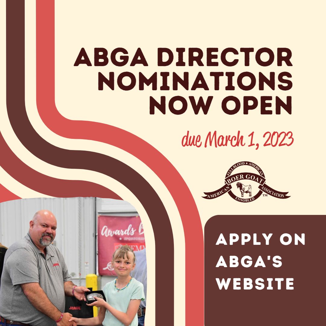 REMINDER: Nominations Open for ABGA Board of Directors