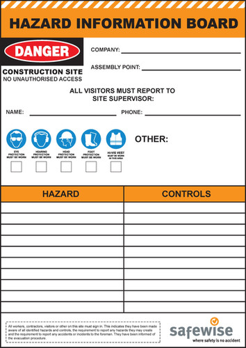 Hazard Information Board (A1 ACM Panel) | safewise