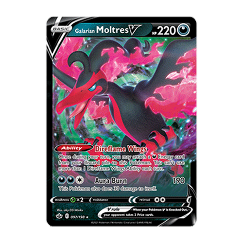 galarian moltres v - chilling reign 097/198 | DICE Collectables
