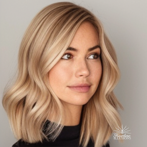 Golden Blonde Full Vacuum Seal Wig for Alopecia - Custom Avialable ...