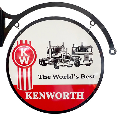 Kenworth. Double sided Hanging American steel circular metal sign | ManCave