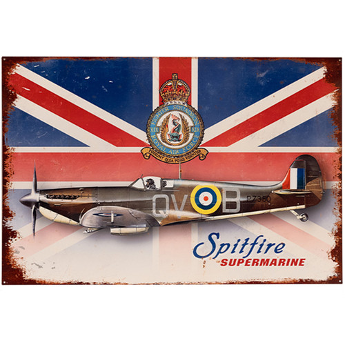 British Spitfire - Supermarine - Large Metal Sign. Made with American ...