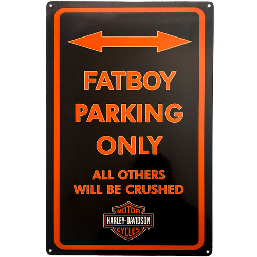 Harley Davidson Fat Boy Motorcycle. American Steel made sign. 440mm x ...