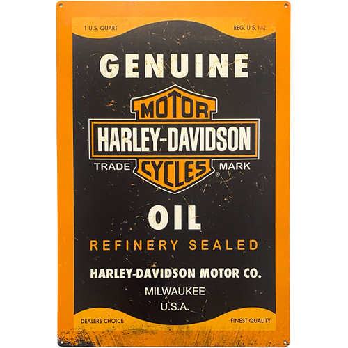 Harley Davidson Genuine Oil Sign. American Steel made sign. 440mm x ...