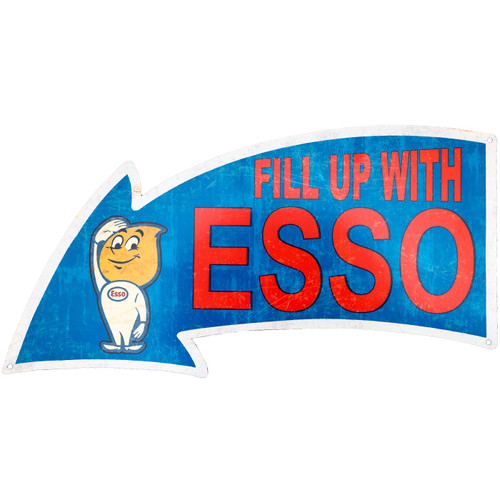 Esso Die-Cut Metal Sign. Made with American Steel | ManCave