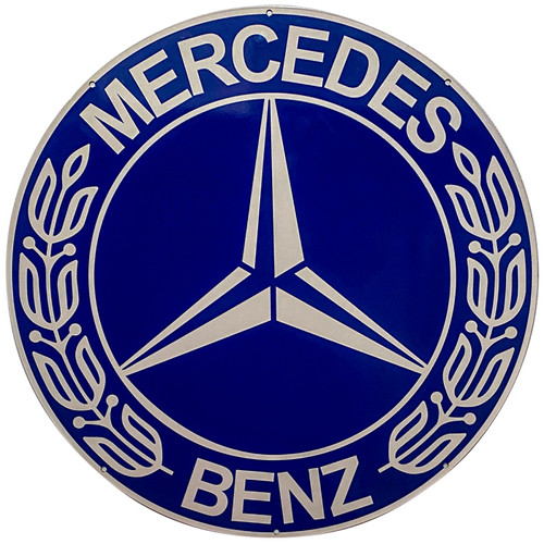 Mercedes Benz American steel circular metal sign. | ManCave