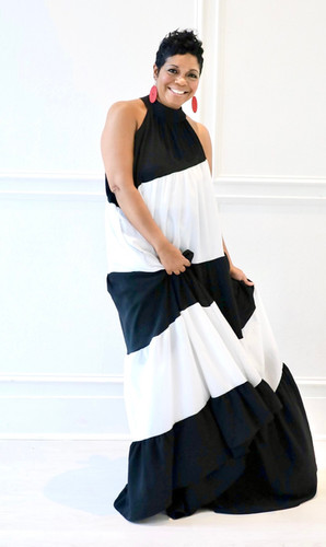 Black & White Ripple Dress | GirlFriendz Boutique