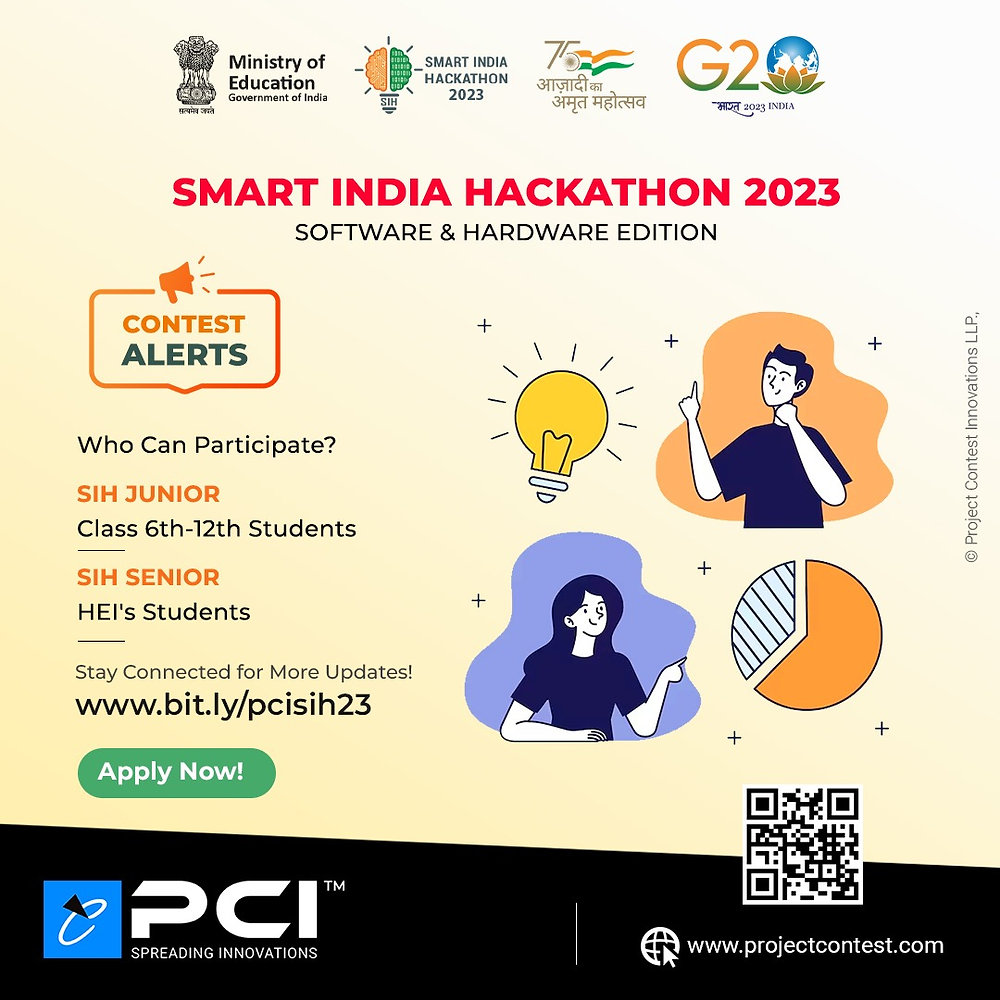 Smart India Hackathon 2023 SIH I Contest Alert By PCI Smart India Hackathon 2023 SIH I Contest Alert By PCI