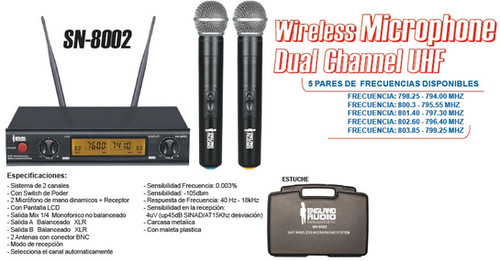 Par de micrófonos inalámbricos con base transmisora | JB-Electronics.