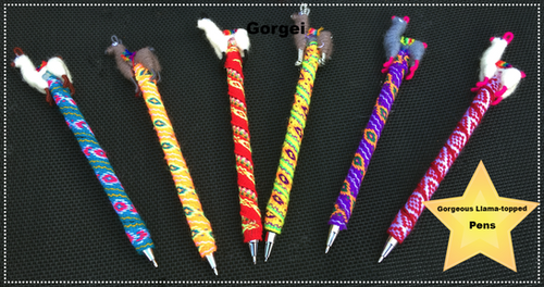 Genuine Peruvian Llama Topped Pens | glampingwithllamas