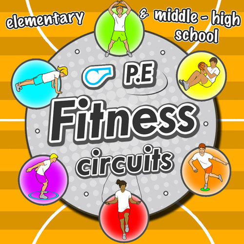 Fitness Circuit Station cards - 36 PE activities for elementary ...