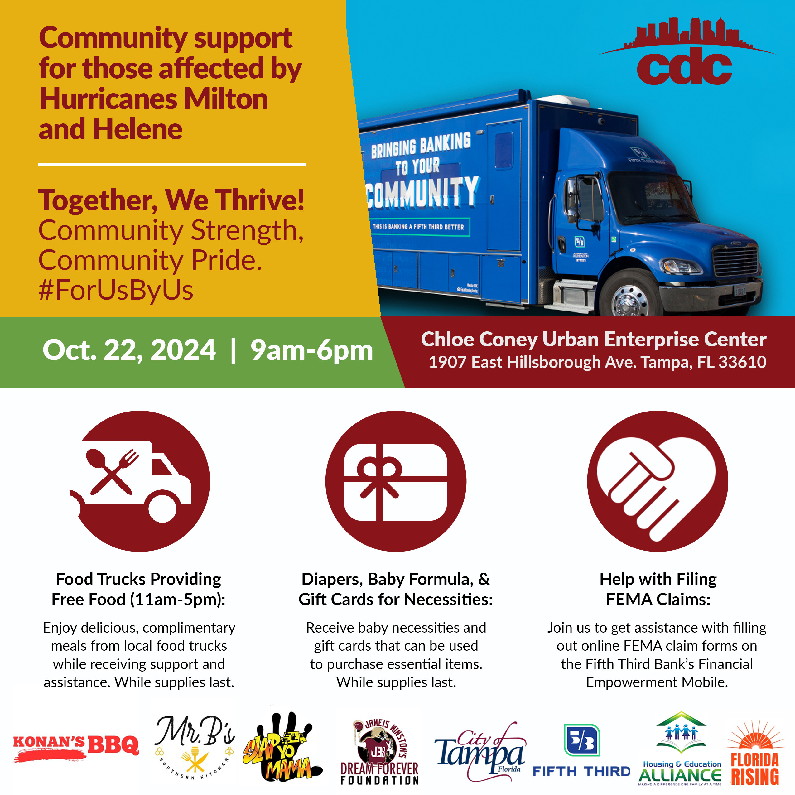 Hurricanes Milton and Helene Community Support | CDC OF TAMPA