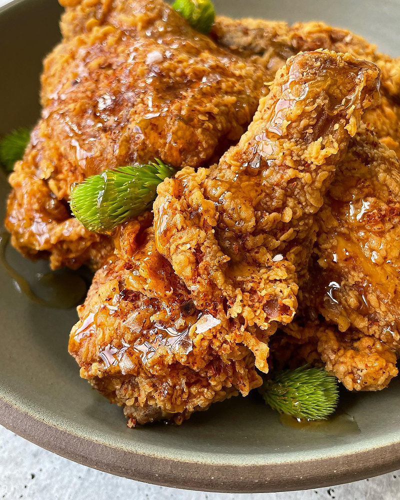 Aleppo Hot Chicken with Spruce Honey