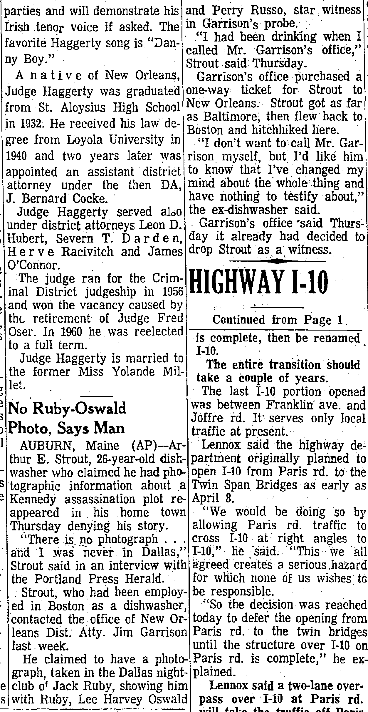 Arthur Strout could have been another Perry Russo...