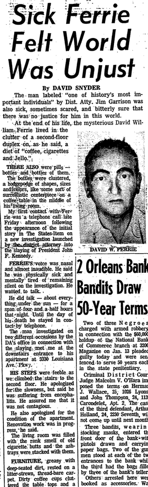 David Ferrie Talks to the Press...