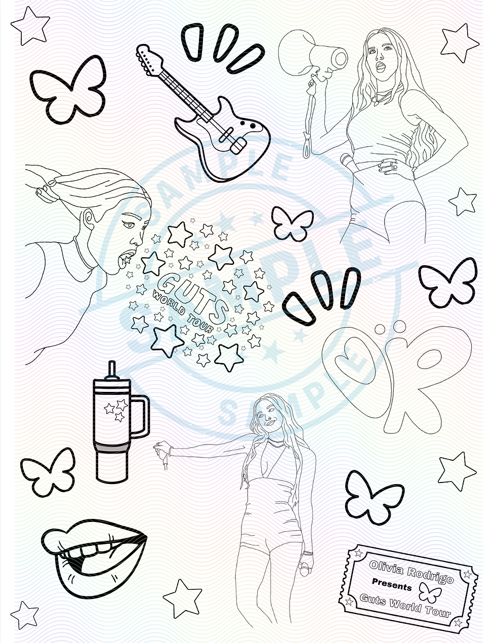 olivia rodrigo coloring pages guts
