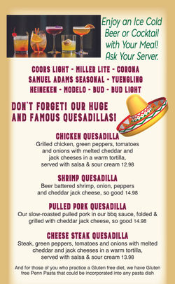 Silver Coin Diner Menus