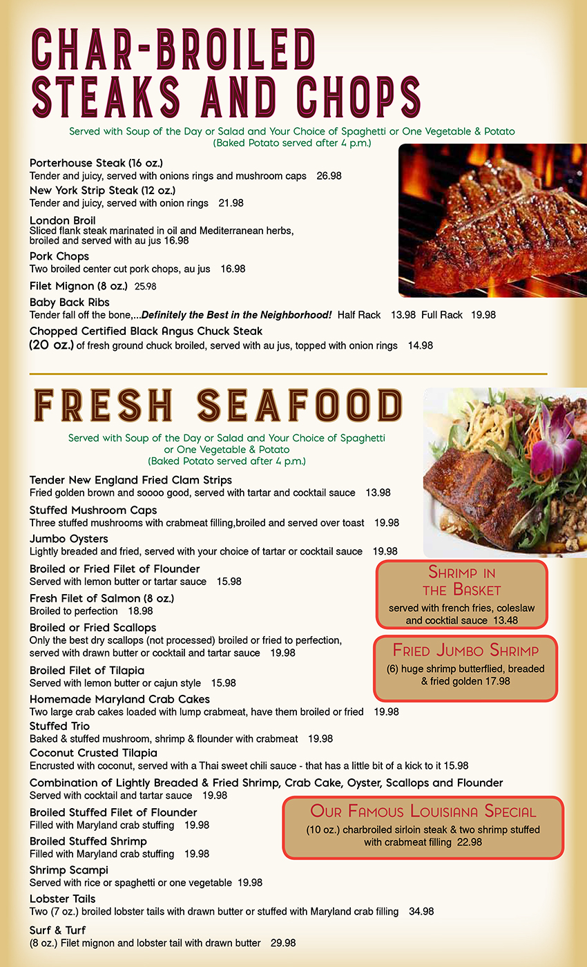 Silver Coin Diner Menus