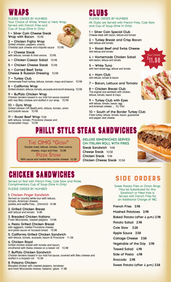 Silver Coin Diner Menus