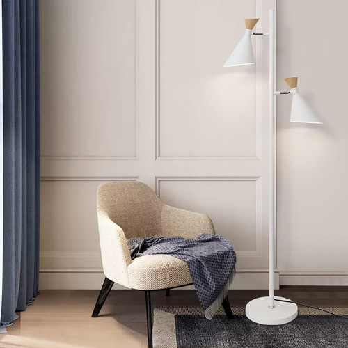 Wood standing floor lamp switch with multi reading lights | Maso light