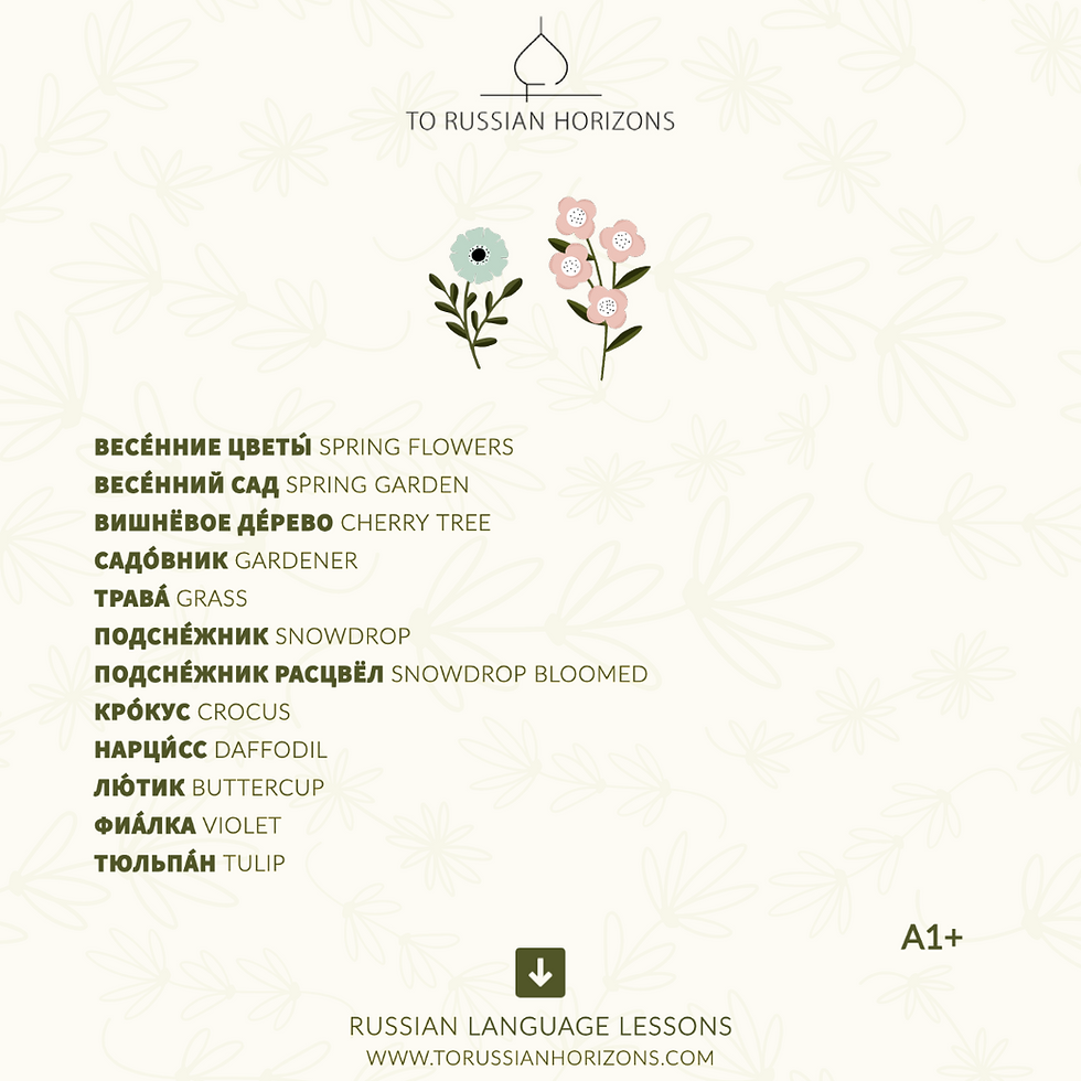 Russian Spring Words | A1+