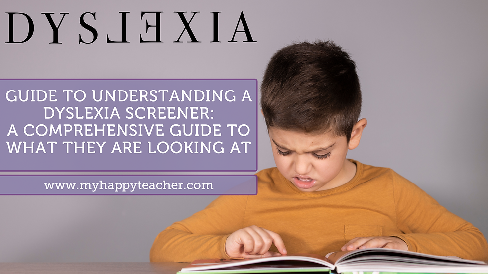 Guide to Understanding a Dyslexia Screener