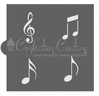 Music Notes Cookie Stencil - Confection Couture | My Sweet Source