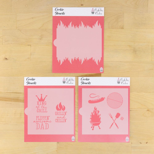 King of the Grill Stencil Set - 3PC - Confection Couture | My Sweet Source