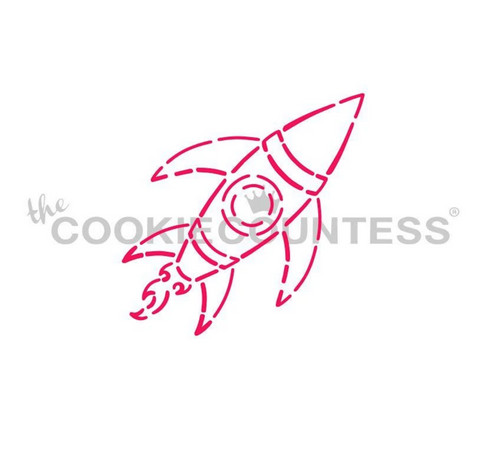 Rocket Ship PYO Stencil by Cookie Countess | My Sweet Source