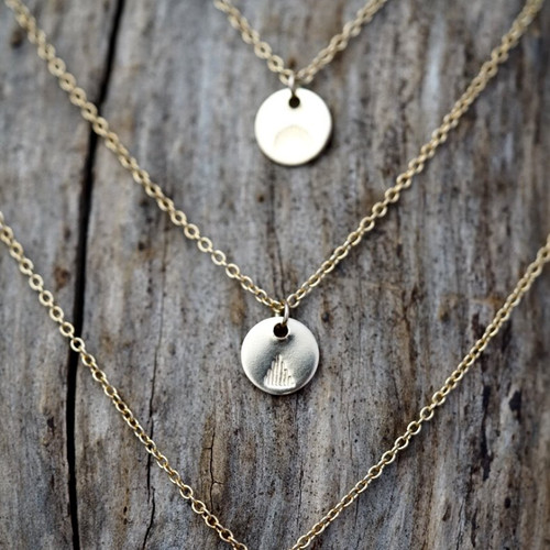 Pyramid Gold Medallion Necklace | stoneleaf.studio