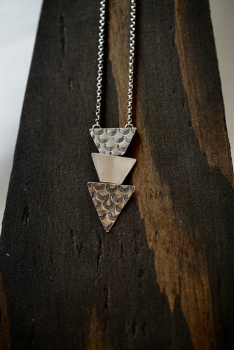 Half Moon Triple Triangle Necklace | stoneleaf.studio