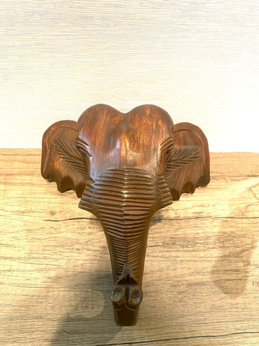 木製大象壁掛雕塑 Wooden Elephant Wall Hanging Sculpture | อุยอิด 唯一 sole