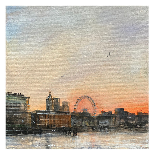Sunset behind The OXO Tower and the London Eye | Ed J Bucknall Art