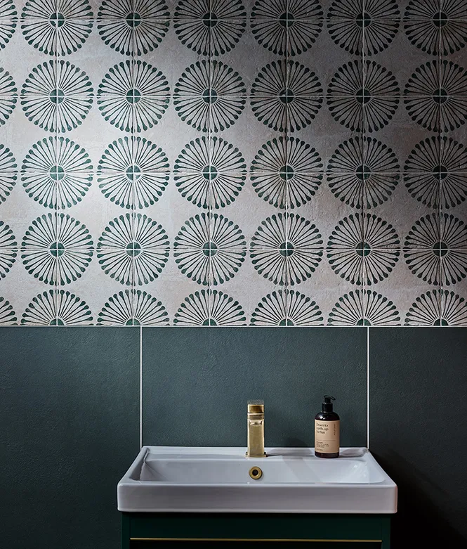 Ca Pietra - 20x20cm Cuba Porcelain Infantas Green | The Cornwall Tile Co