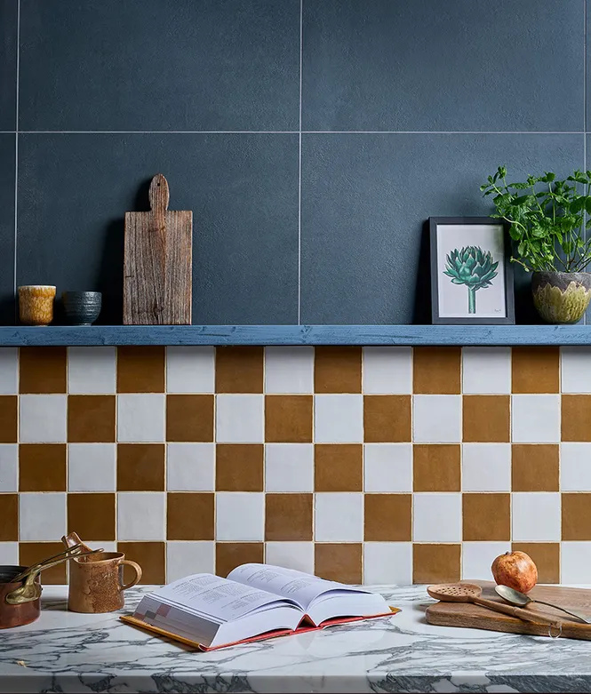 Ca Pietra - 60x60cm Stucco Porcelain Textured Blue | The Cornwall Tile Co