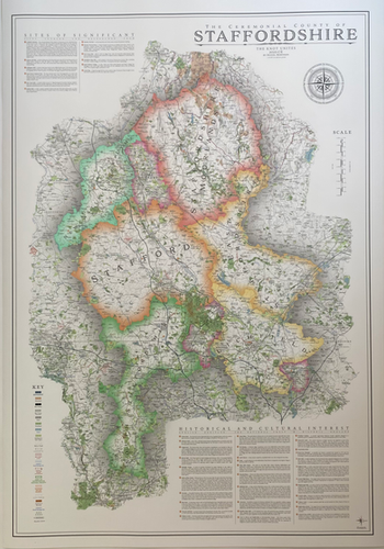 Staffordshire Map - Districts | TheCartographicArts | Staffordshire ...