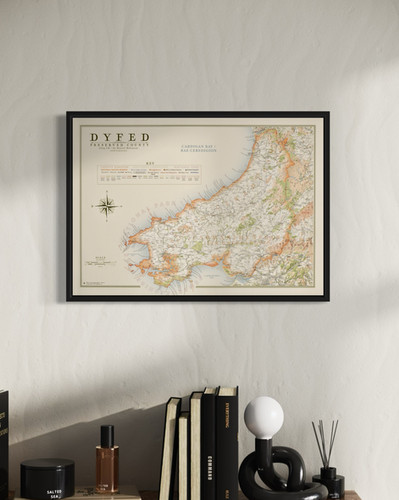 Map of Dyfed | TheCartographicArts | Dyfed Wall Map | Dyfed Map Print