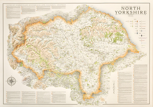 North Yorkshire Map - Single Colour | TheCartographicArts