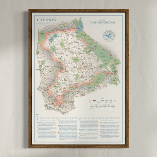 Hackney Map - Blue | TheCartographicArts | Hackney Wall Map