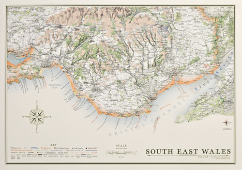 Map of South East Wales | TheCartographicArts