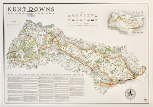 Kent Downs Map | TheCartographicArts | Kent Downs Wall Map